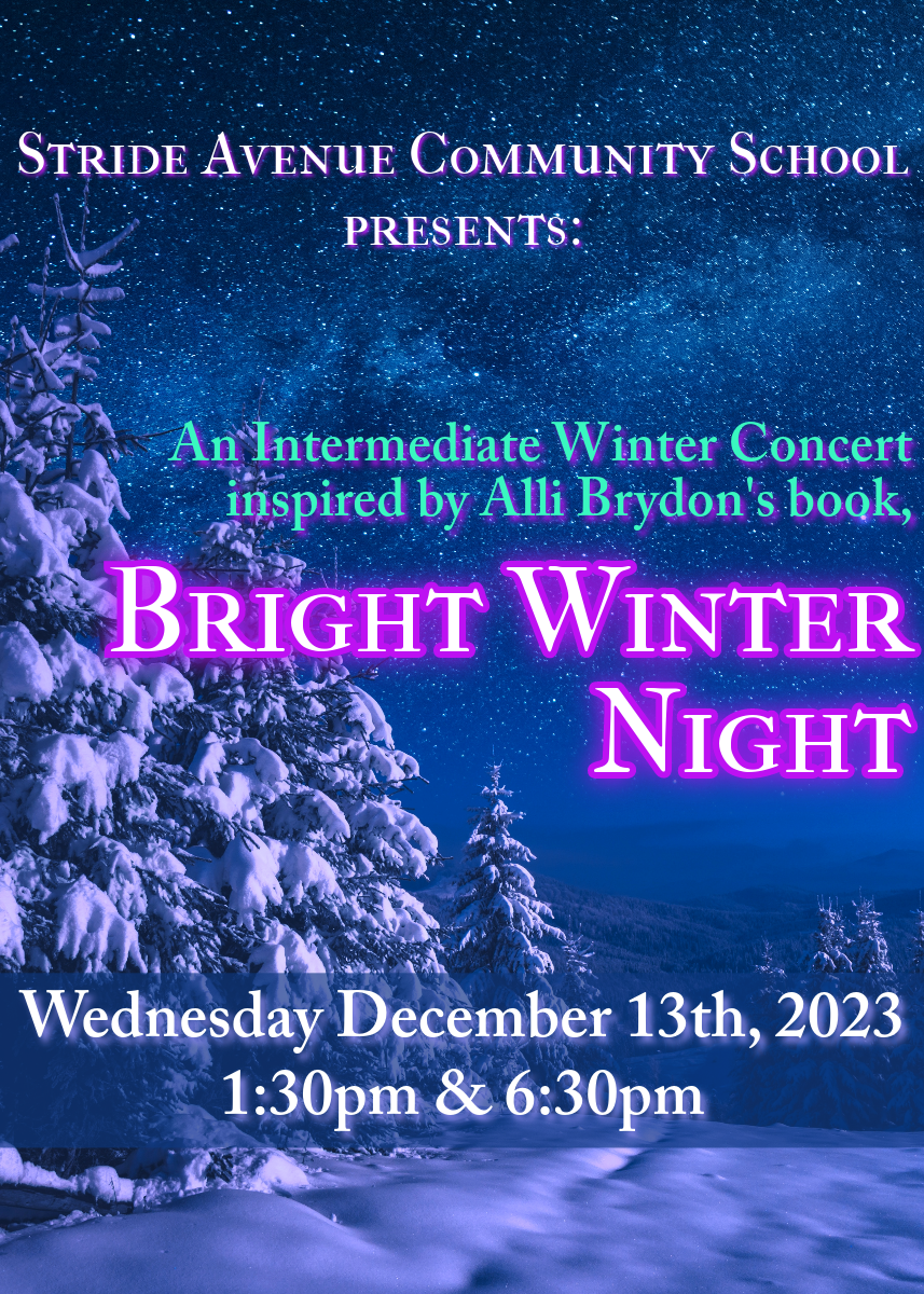 Winter concert poster | Stride Avenue Community School